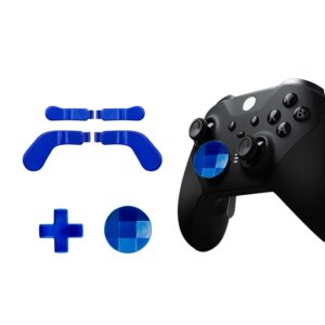 4 pcs Trigger Paddles and 2 Interchangeable D-Pads Metal Stainless Steel Replacement Parts for Elite Series 2 and Xbox one Elite Controllers (Blue)