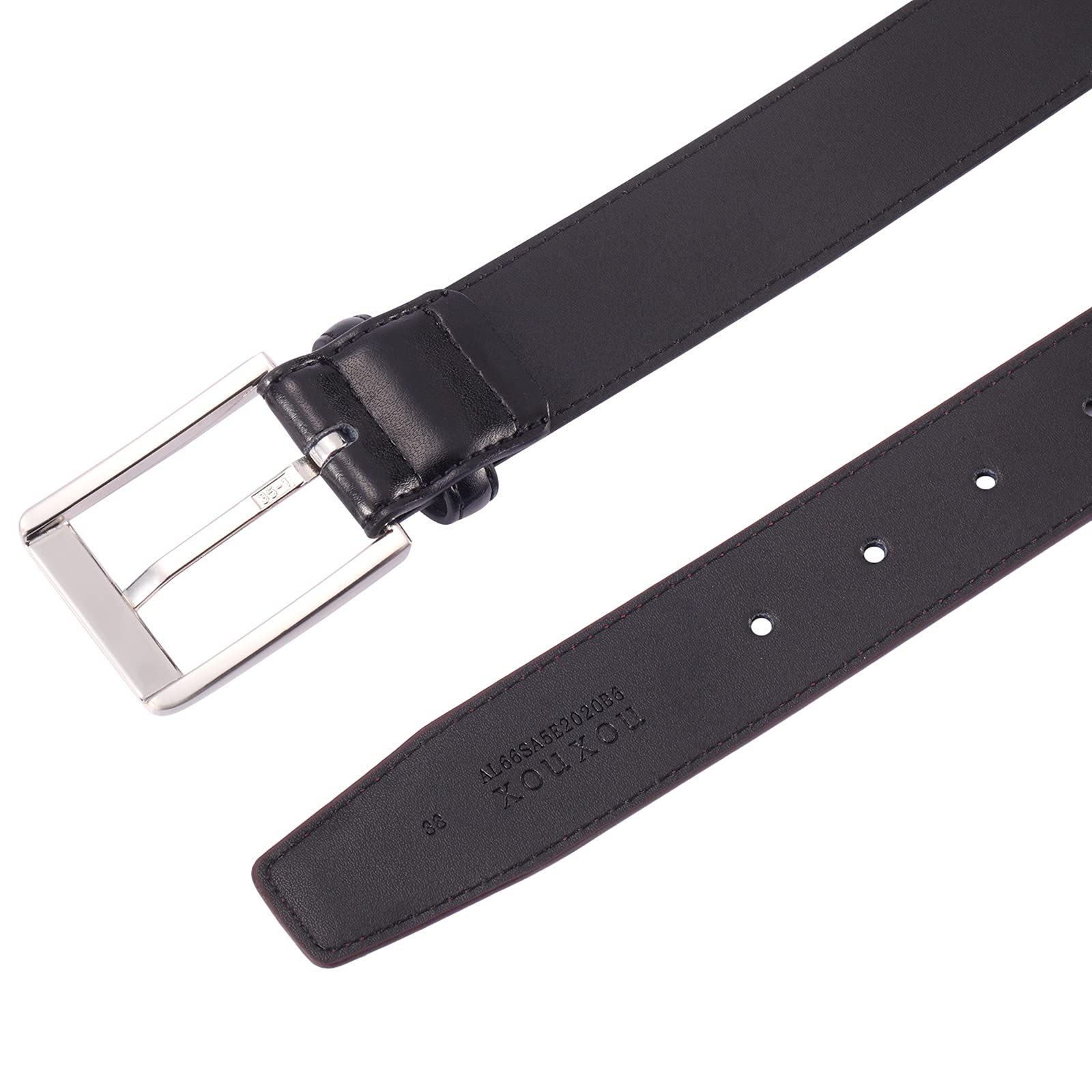 XOUXOU Men's Casual Leather Jeans Belts Classic Work Business Dress Belt with Prong Buckle for Men (Black (S101), 34 (Waist 32))