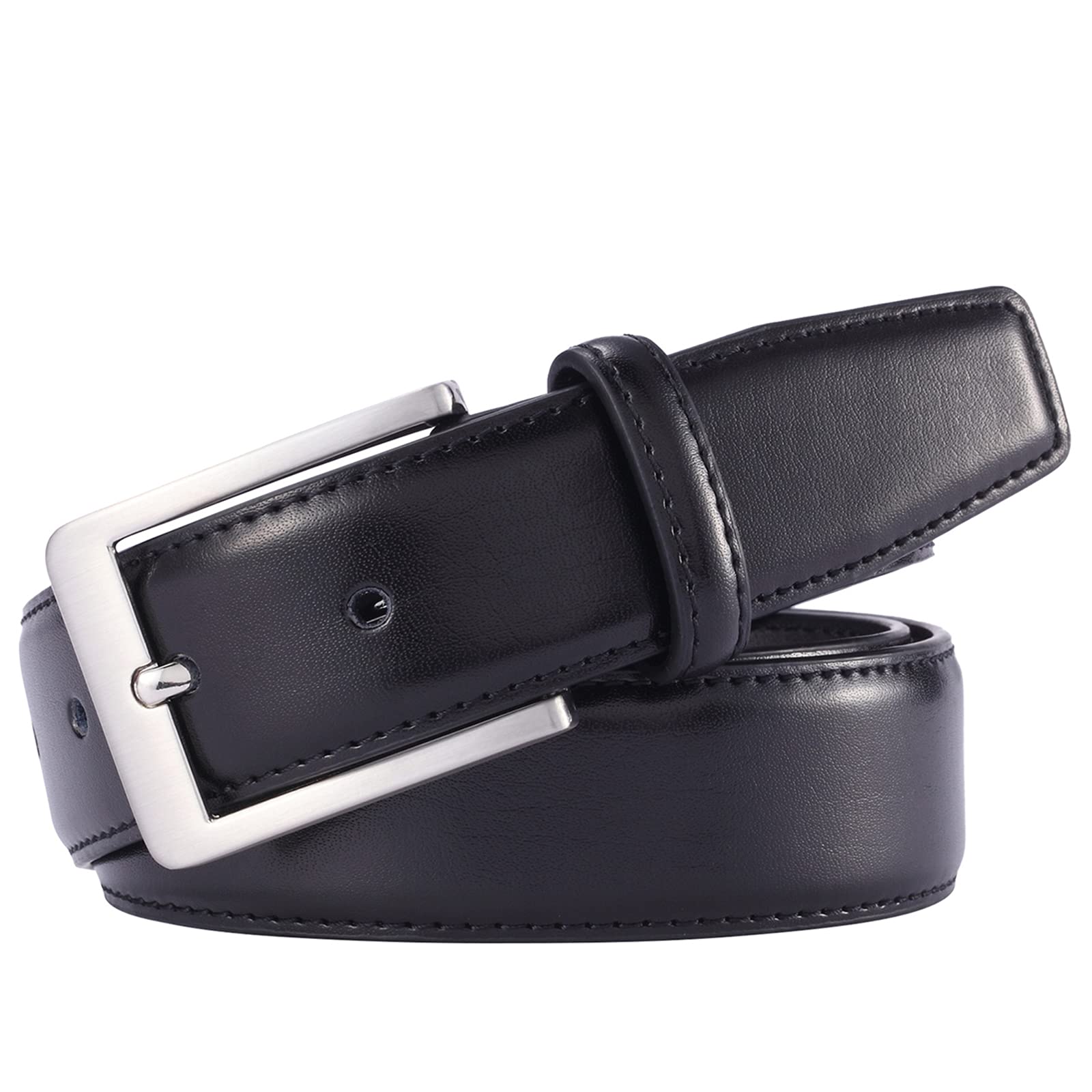 XOUXOU Men's Casual Leather Jeans Belts Classic Work Business Dress Belt with Prong Buckle for Men (Black (S101), 36 (Waist 34))