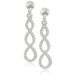 Vir Jewels 1/2 cttw Diamond Infinity Earrings Dangle Drop 10K White Gold 1.20 Inch