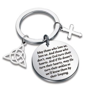 cyting irish blessing keychain may those who love us love us with celtic trinity knot good luck jewelry ldr going away gifts