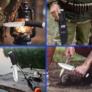 Hunting Knife with Sheath Survival Knives for Men - Best Tactical Camping Hunting Hiking Knife - Tactical Knife - Serrated Blade Survival Knifes for Men - Fixed Blade Hunting Camping Hiking Knofe