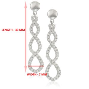 Vir Jewels 1/2 cttw Diamond Infinity Earrings Dangle Drop 10K White Gold 1.20 Inch