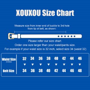 XOUXOU Men's Casual Leather Jeans Belts Classic Work Business Dress Belt with Prong Buckle for Men (Black (S101), 36 (Waist 34))