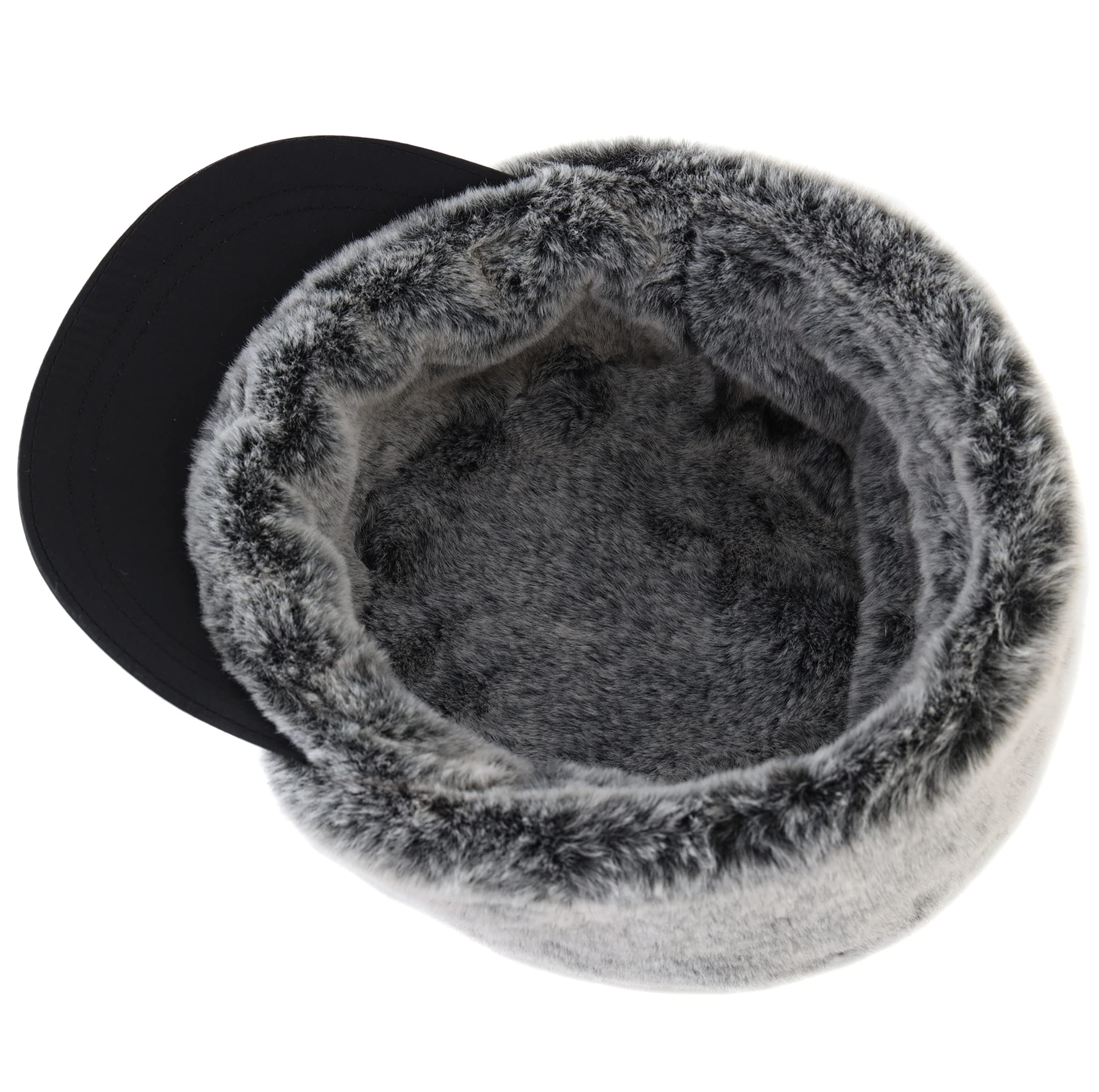 Connectyle Outdoor Mens Warm Hunting Hat with Earflaps Winter Skull Cap Faux Fur Baseball Cap Black