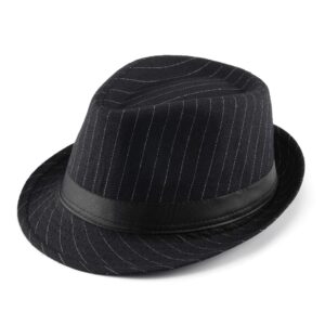 fedora for men women unisex men's women's classic manhattan structured gangster trilby fedora hat black