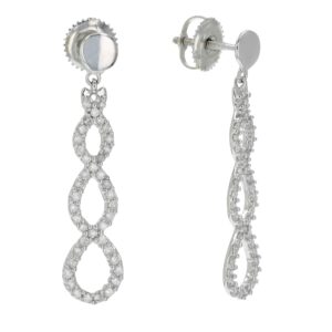 vir jewels 1/2 cttw diamond infinity earrings dangle drop 10k white gold 1.20 inch