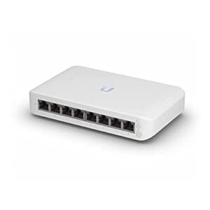 ubiquiti unifi switch lite 8 poe | 8-port gigabit switch with 4 poe+ 802.3at ports (usw-lite-8-poe),white