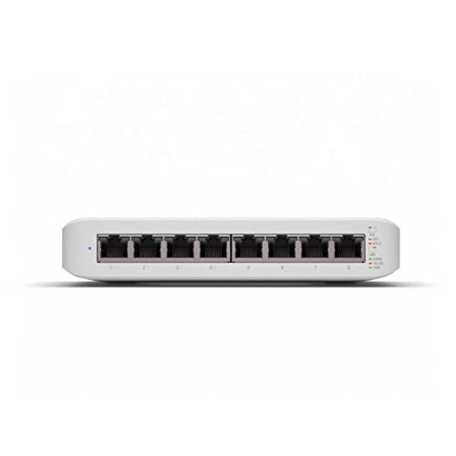 Ubiquiti UniFi Switch Lite 8 PoE | 8-Port Gigabit Switch with 4 PoE+ 802.3at Ports (USW-Lite-8-PoE),White