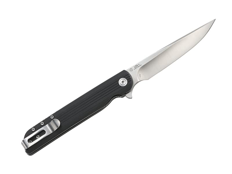 CRKT LCK + Large Folding Pocket Knife: Folder with Liner Lock, Plain Edge Drop Point Blade, Reinforced Nylon Handle with Pocket Clip 3810