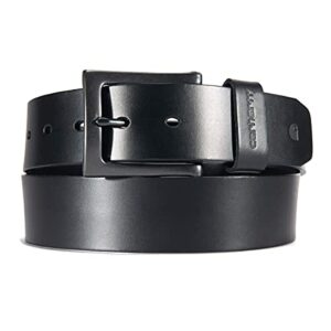 carhartt men's burnished leather box buckle belt, black with black finish, 38