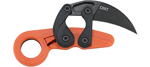 CRKT Provoke Orange Kinematic EDC Folding Pocket Knife: Morphing Karambit, Black Stonewash Stainless Steel Blade, Grivory Handle with Integrated Safety Lock, Low Profile Pocket Clip 4041O