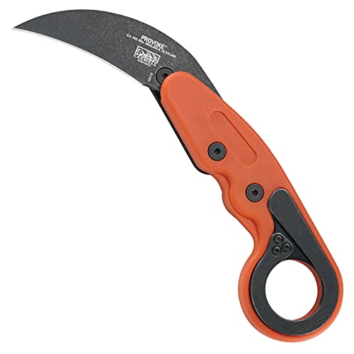 CRKT Provoke Orange Kinematic EDC Folding Pocket Knife: Morphing Karambit, Black Stonewash Stainless Steel Blade, Grivory Handle with Integrated Safety Lock, Low Profile Pocket Clip 4041O