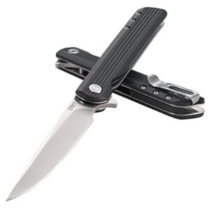 CRKT LCK + Large Folding Pocket Knife: Folder with Liner Lock, Plain Edge Drop Point Blade, Reinforced Nylon Handle with Pocket Clip 3810