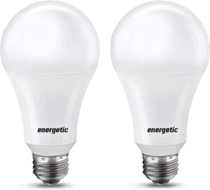 dimmable a21 led bulb, 2600lm super bright light bulbs, 20w=150w, warm white 3000k, ul listed, e26 base, damp rated, 2 pack