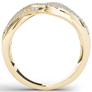 ARAIYA FINE JEWELRY 10K Yellow Gold Diamond Engagement Wedding Ring (1/6 cttw, H-I Color, I2 Clarity), Size 7