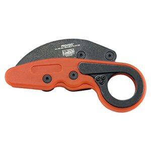 CRKT Provoke Orange Kinematic EDC Folding Pocket Knife: Morphing Karambit, Black Stonewash Stainless Steel Blade, Grivory Handle with Integrated Safety Lock, Low Profile Pocket Clip 4041O