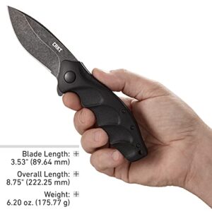 CRKT Foresight EDC Assisted Folding Pocket Knife: Urban Everyday Carry, Black Blade, IKBS Ball Bearing Pivot, Liner Lock, Grooved Glass Reinforced Nylon Handle, Deep Carry Pocket Clip K221KKP