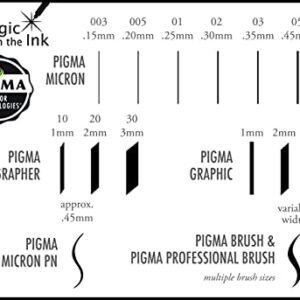 SAKURA Pigma Micron Fineliner Pens - Archival Black Ink Pens - Pens for Writing, Drawing, or Journaling - Assorted Point Sizes - 6 Pack