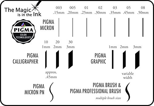 SAKURA Pigma Micron Fineliner Pens - Archival Black Ink Pens - Pens for Writing, Drawing, or Journaling - Assorted Point Sizes - 6 Pack