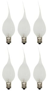 creative hobbies 6-pack, silicone dipped candle light bulbs, 7 watt, longer life country style, electric candle lamp replacement light bulbs individually boxed