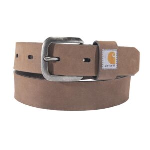 carhartt women's signature casual belt, brown with nickel roller finish, l