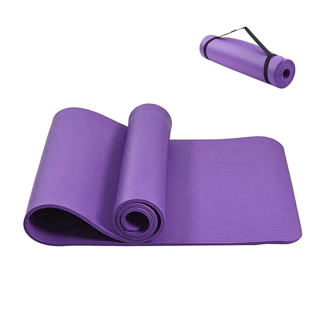 Shop LC Purple NBR Surface Yoga Mat Compact Non Slip Workout Fitness Exercise with Carrying Strap Birthday Gifts