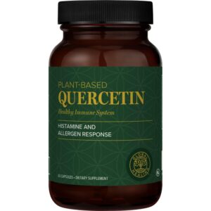 global healing quercetin 250mg supplement to support immune system function, respiratory health & body's response to occasional allergies -quercetin supplements without bromelain & zinc-60 capsules