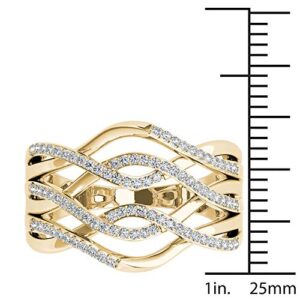 ARAIYA FINE JEWELRY 10K Yellow Gold Diamond Engagement Wedding Ring (1/6 cttw, H-I Color, I2 Clarity), Size 7