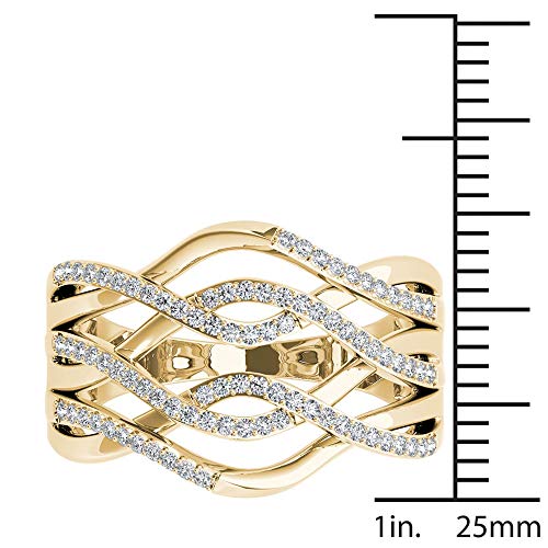 ARAIYA FINE JEWELRY 10K Yellow Gold Diamond Engagement Wedding Ring (1/6 cttw, H-I Color, I2 Clarity), Size 7