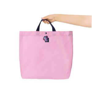 BT21 Wappen Collection MANG Character Lightweight Foldable Crossbody Shoulder Tote Bag Pouch, Pink