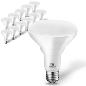 energetic 12-pack br30 dimmable led recessed light bulb, 11w=75w, 4000k cool white, 900lm, indoor flood light bulb for cans, cri85+, ul listed