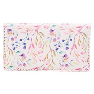 Christian Art Gifts White Floral Faux Leather Checkbook Cover for Women with Scripture - I Am With You Always - Checkbook Cover for Duplicate Checks ID Credit Cards & Pen Loop Holders - Matthew 28:20