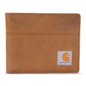 carhartt men's b0000207 saddle leather bifold wallet - one size fits all - brown