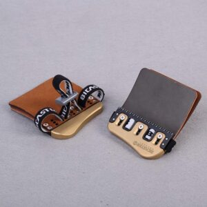 BICASTER Barebow Finger Tabs Horween Cordovan Leather + Brass Plate - Left Hand (Large)