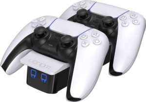 venom ps5 controller twin docking station - white