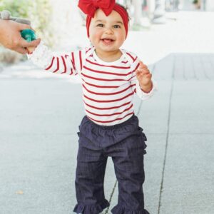 RuffleButts® Girls Red Big Bow Headband - One Size