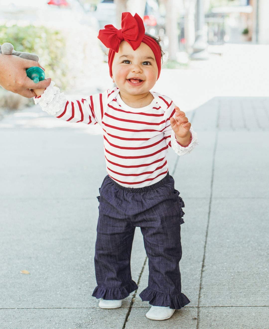 RuffleButts® Girls Red Big Bow Headband - One Size