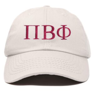 dalix pi beta phi greek letters hat womens embroidered baseball cap in beige