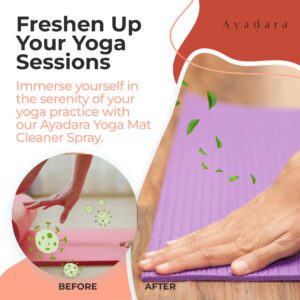 Ayadara Yoga Mat Cleaner Spray, Cleaning Spray for Yoga Accessories, All Purpose Mat Spray for Gym Equipment, Workout Mat Spray With Tea Tree Oil, Yoga Mat Spray Cleaner, 1000 Sprays per Bottle 2-Pack