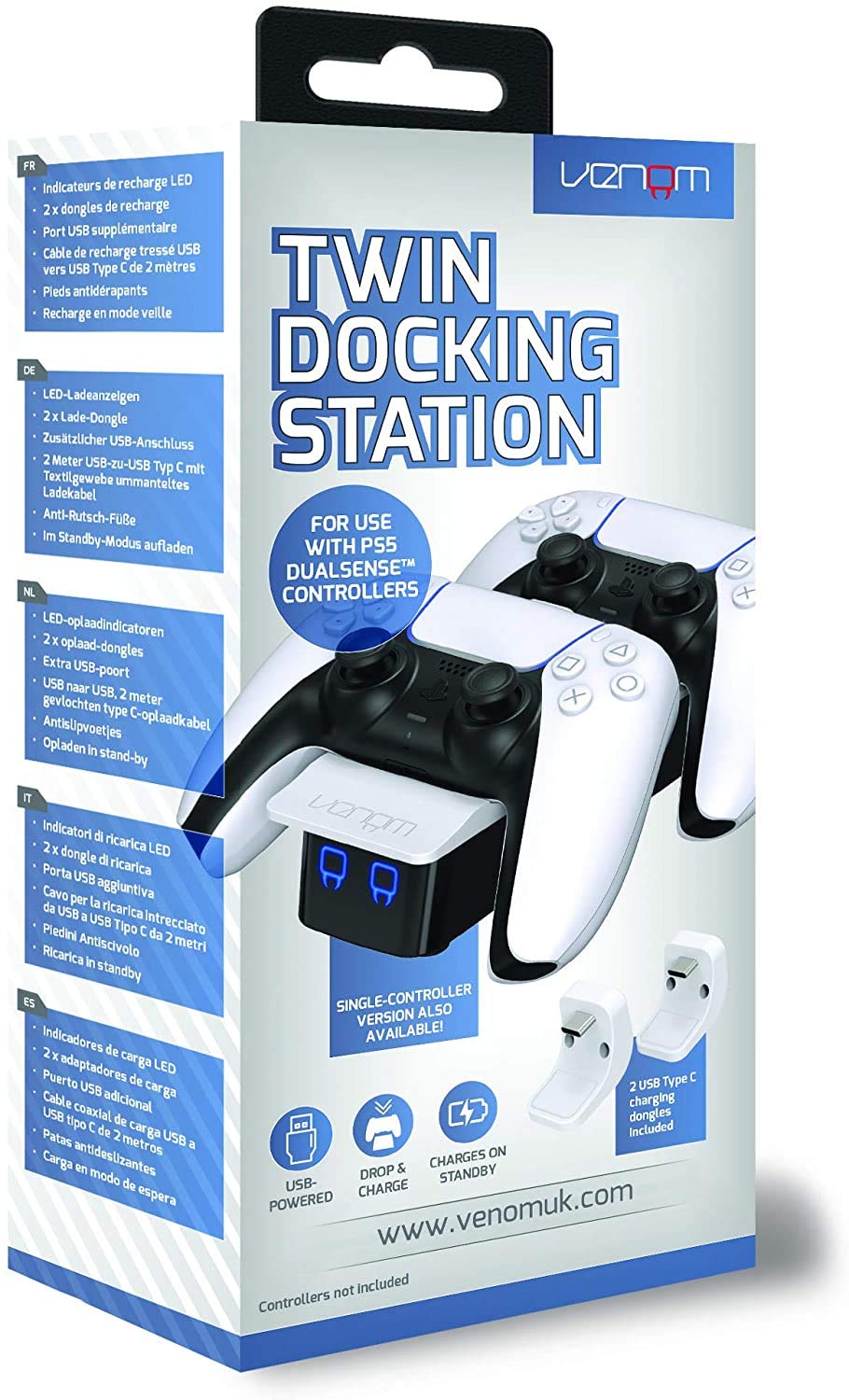 Venom PS5 Controller Twin Docking Station - White