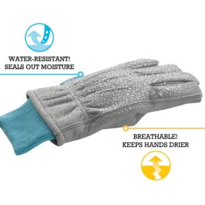 Wells Lamont Women's Winter HydraHyde Water-Resistant Warm Leather Gloves, Medium 1083M, Gray