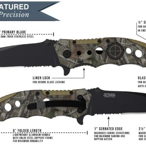 Swiss Safe 3-in-1 Tactical Knife for Military and First Responders - Hunting Camouflage