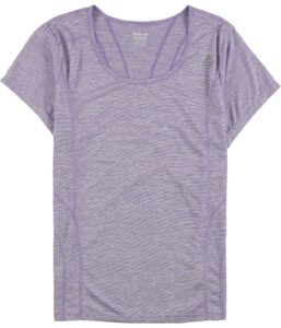 reebok womens two tone basic t-shirt, purple, small