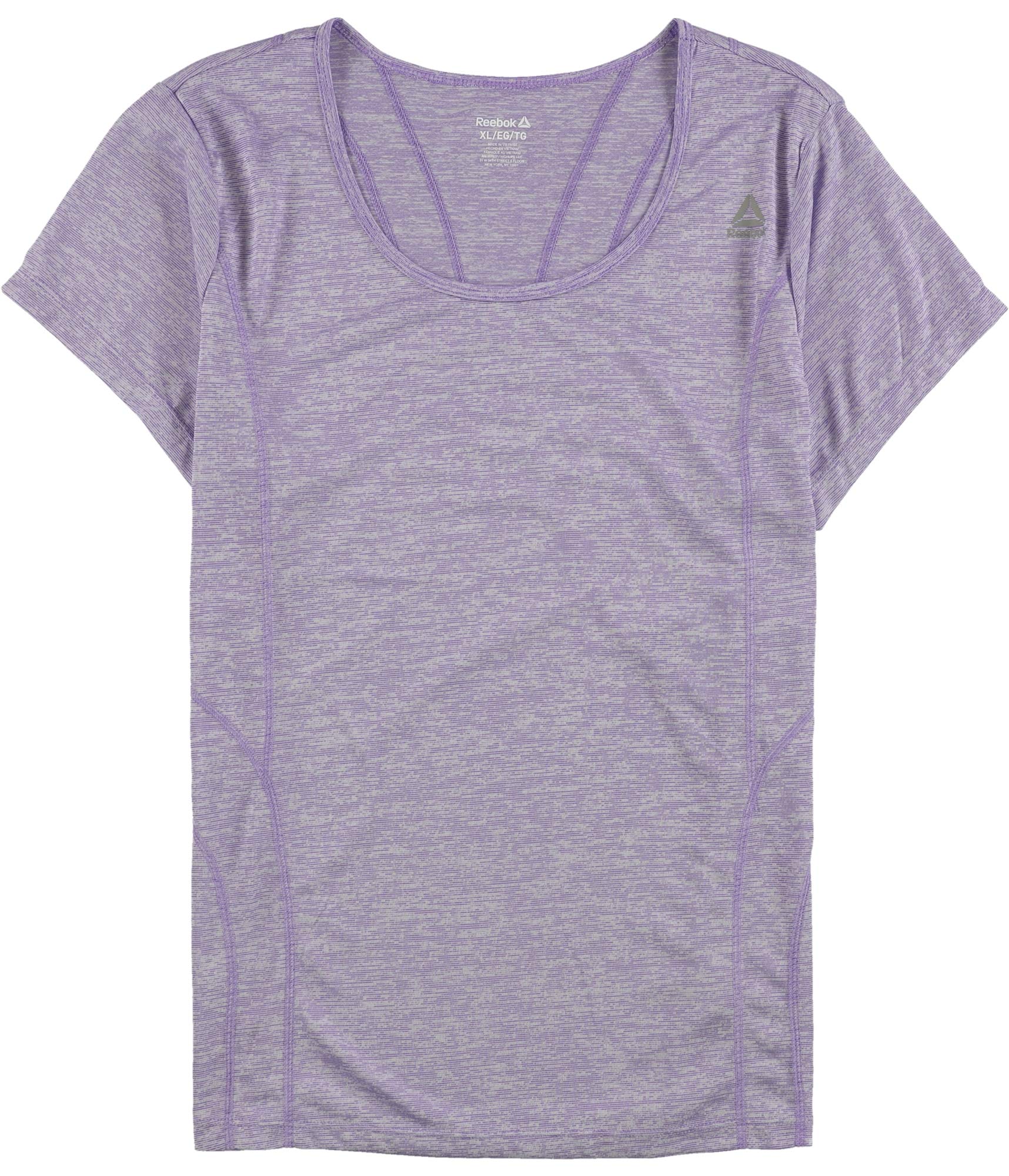 Reebok Womens Two Tone Basic T-Shirt, Purple, Small