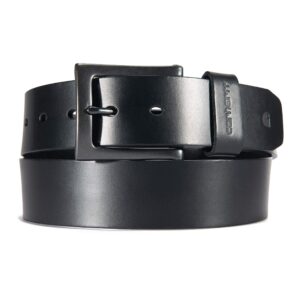 carhartt men's burnished leather box buckle belt, black with black finish, 40