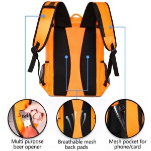 FORICH Backpack Cooler Leakproof Insulated Waterproof Backpack Cooler Bag, Lightweight Soft Beach Cooler Backpack for Men Women to Work Picnics Camping Hiking, 30 Cans (Orange)