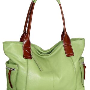 Brenna Leather Tote (Leaf)