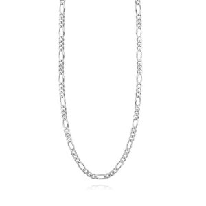 lecalla 925 sterling silver italian 3.5 mm solid diamond-cut figaro link chain necklace for men and women 26 inches