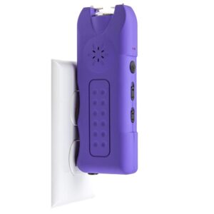 POLICE 628 Stun Gun with LED Flashlight and Siren Alarm, Purple